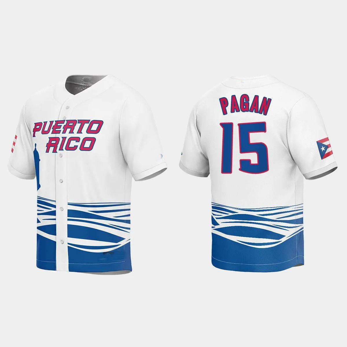 #15 EMILIO PAGAN PUERTO RICO BASEBALL 2023 WORLD BASEBALL CLASSIC JERS ...