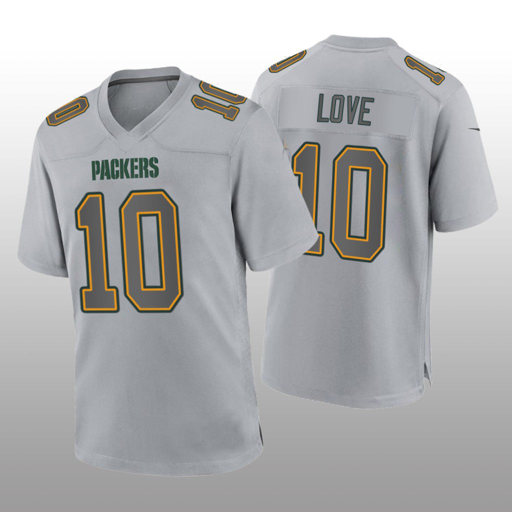 GB.Packers #10 Jordan Love Gray Atmosphere Game Jersey Stitched Americ ...