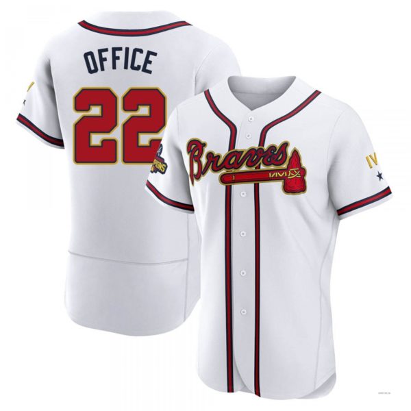 Atlanta Braves #22 Rowland Office Gold White 2022 Program Jersey Stitc ...