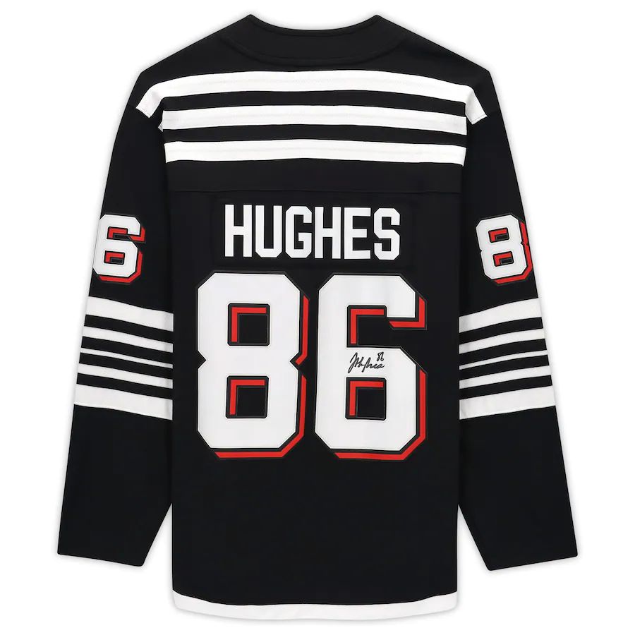 NJ.Devils #86 Jack Hughes Fanatics Authentic Autographed Alternate Bre ...