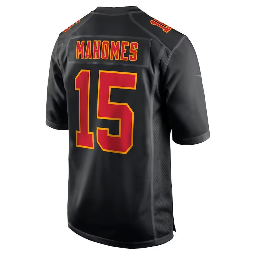 KC.Chiefs #15 Patrick Mahomes Black Carbon Fashion Game Player Jersey ...