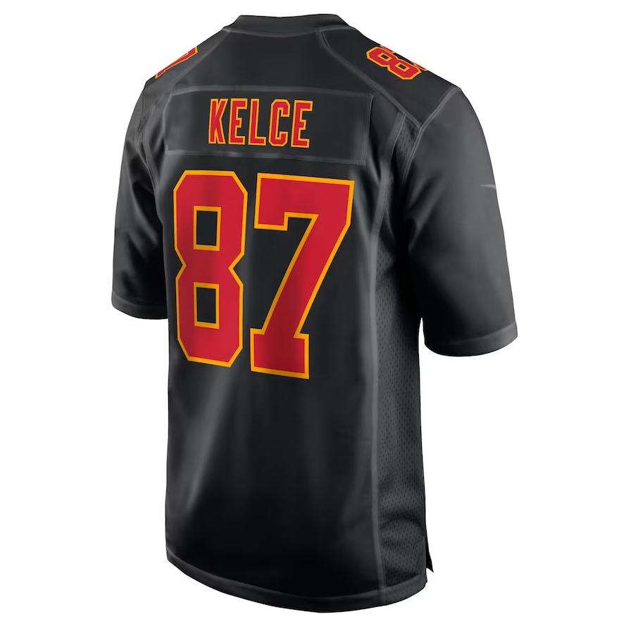 KC.Chiefs #87 Travis Kelce Black Carbon Fashion Game Player Jersey Foo ...