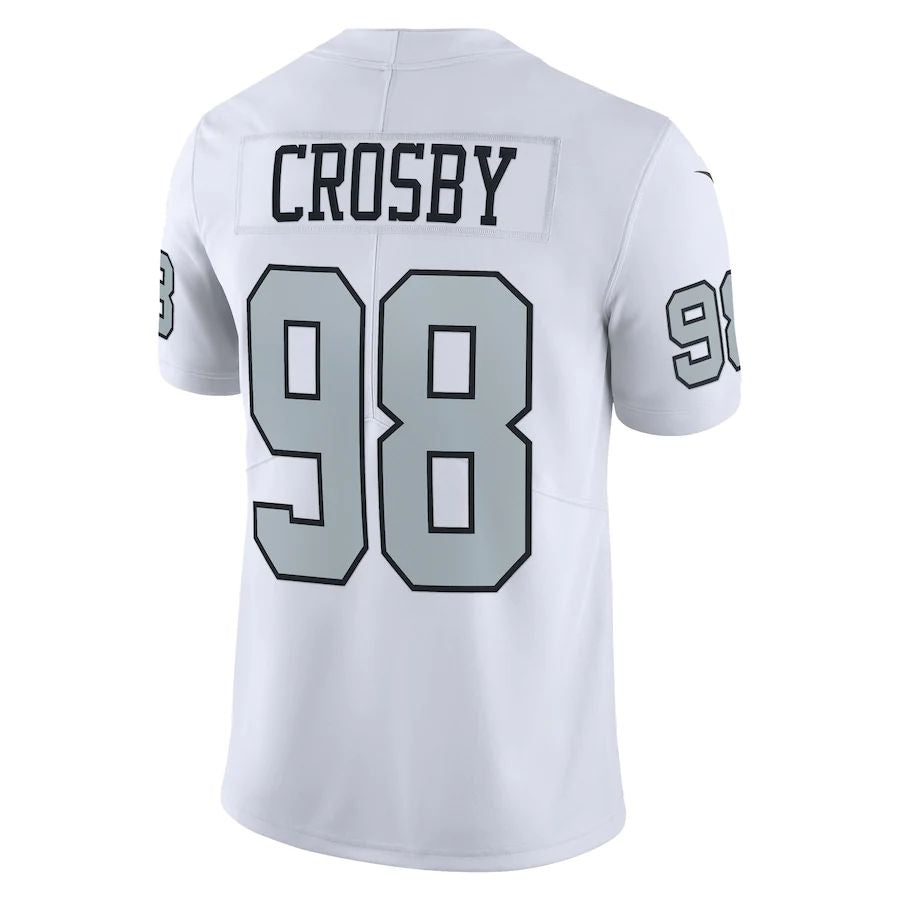 L.Raiders #98 Maxx Crosby White Alternate Vapor Limited Jersey Stitche ...