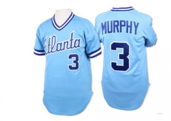 Atlanta Braves #3 Dale Murphy Light Blue 1982 Throwback Jersey Stitche ...