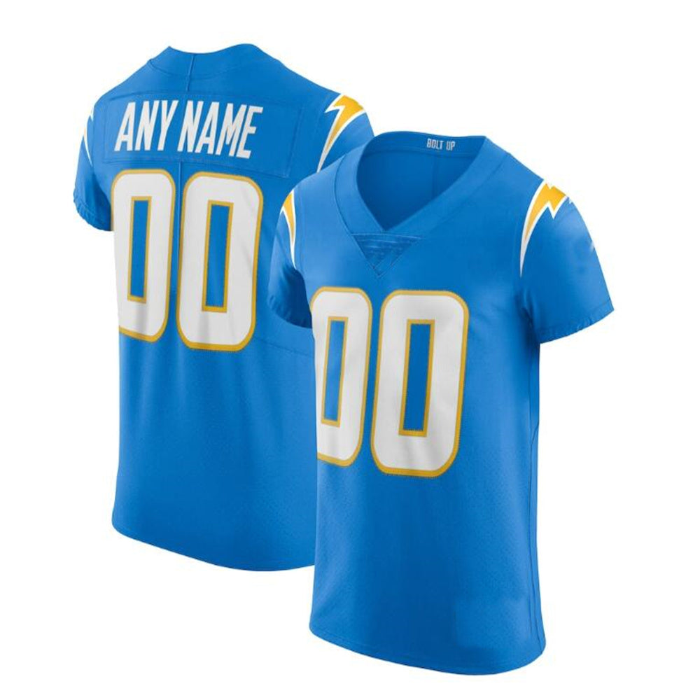Custom LA.Chargers Powder Blue Vapor Elite Jersey Stitched American Fo ...