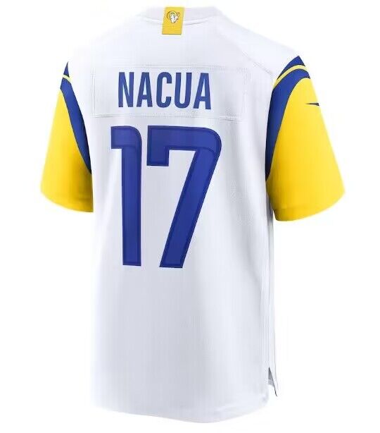 LA.Rams #17 Puka Nacua White Game Stitched American Football Jersey ...