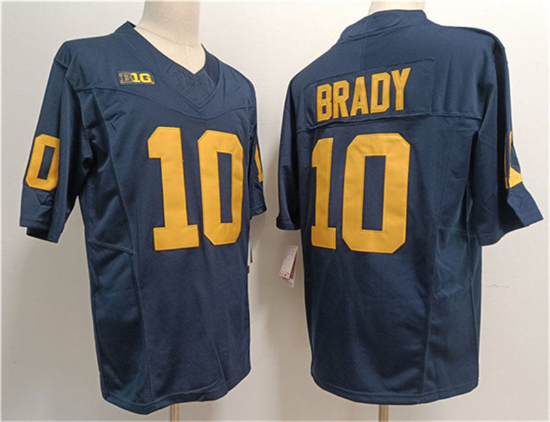 M.Wolverines #10 Tom Brady 2023 F.U.S.E. Navy Stitched Jersey College ...