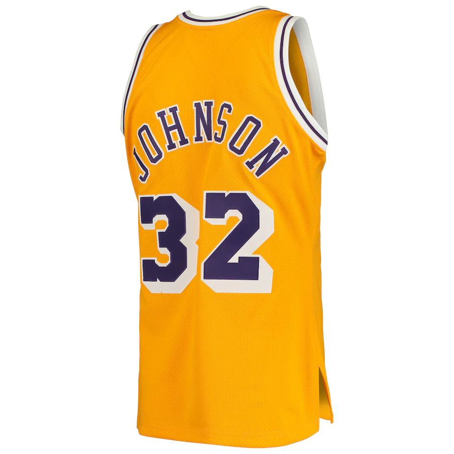 LA.Lakers #32 Magic Johnson Mitchell & Ness 1984-85 Hardwood Classics ...