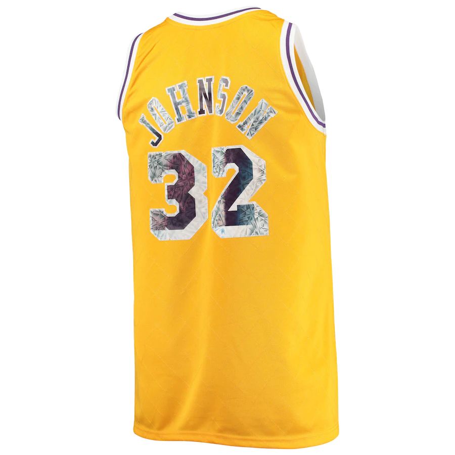 LA.Lakers #32 Magic Johnson Mitchell & Ness Big & Tall 1984-85 75th An ...