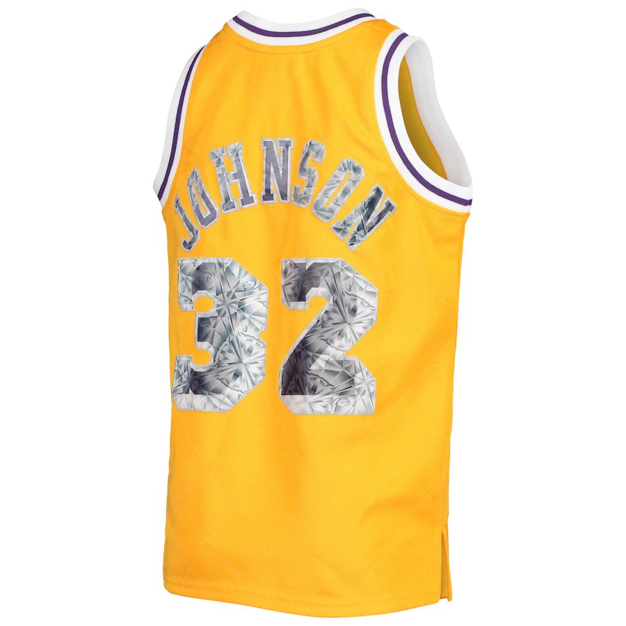 LA.Lakers #32 Magic Johnson Mitchell & Ness Hardwood Classics 75th Ann ...