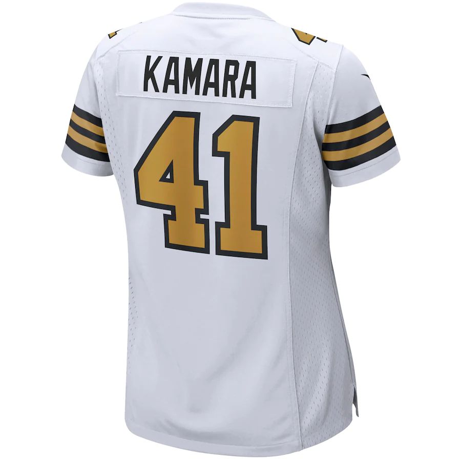 NO.Saints #41 Alvin Kamara White Alternate Game Player Jersey Stitched – Puhics