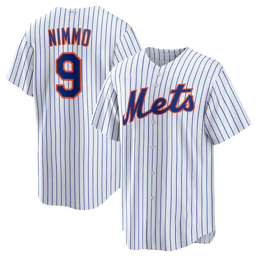 New York Mets #9 Brandon Nimmo White Home Replica Player Jersey Baseba ...