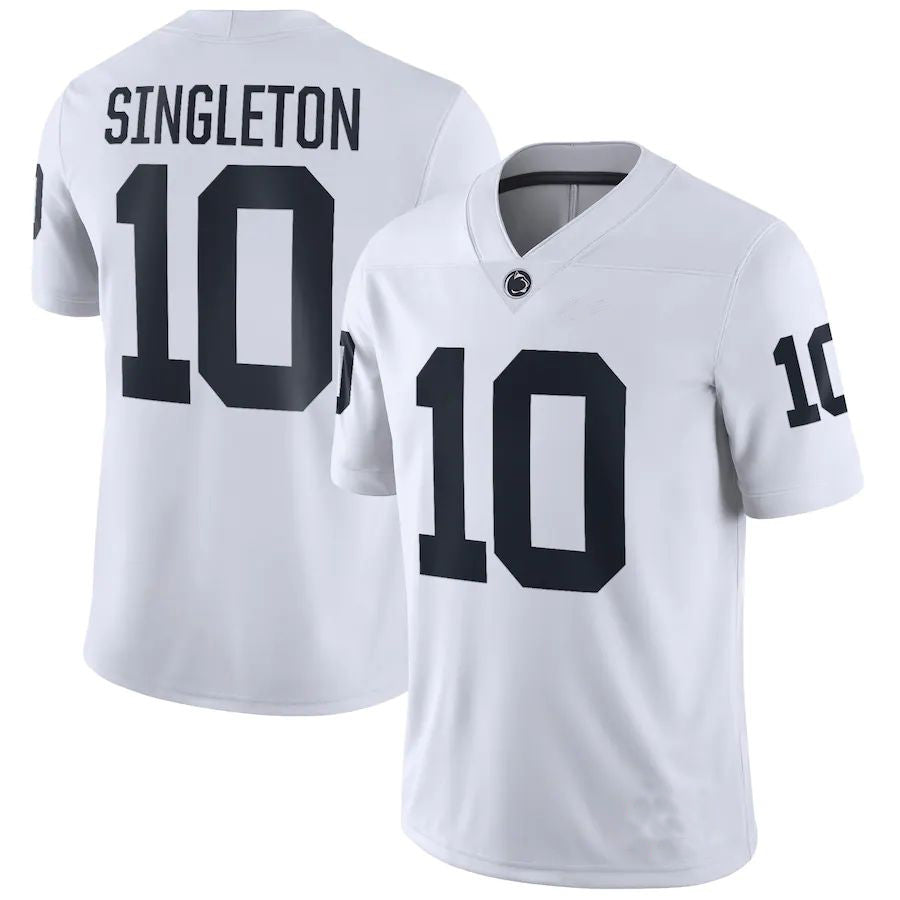 P.State Nittany Lions #10 Nicholas Singleton NIL Replica Football Jers ...