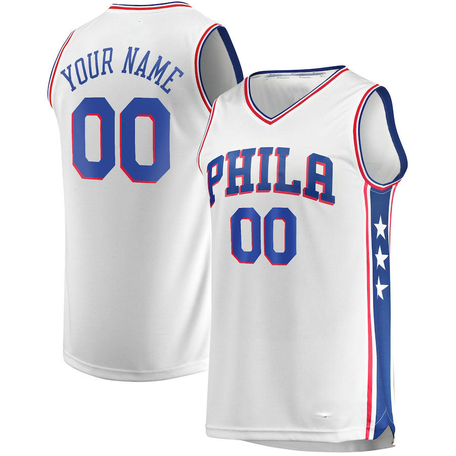 Custom PH.76ers Fanatics Branded Fast Break Replica Jersey White Assoc ...