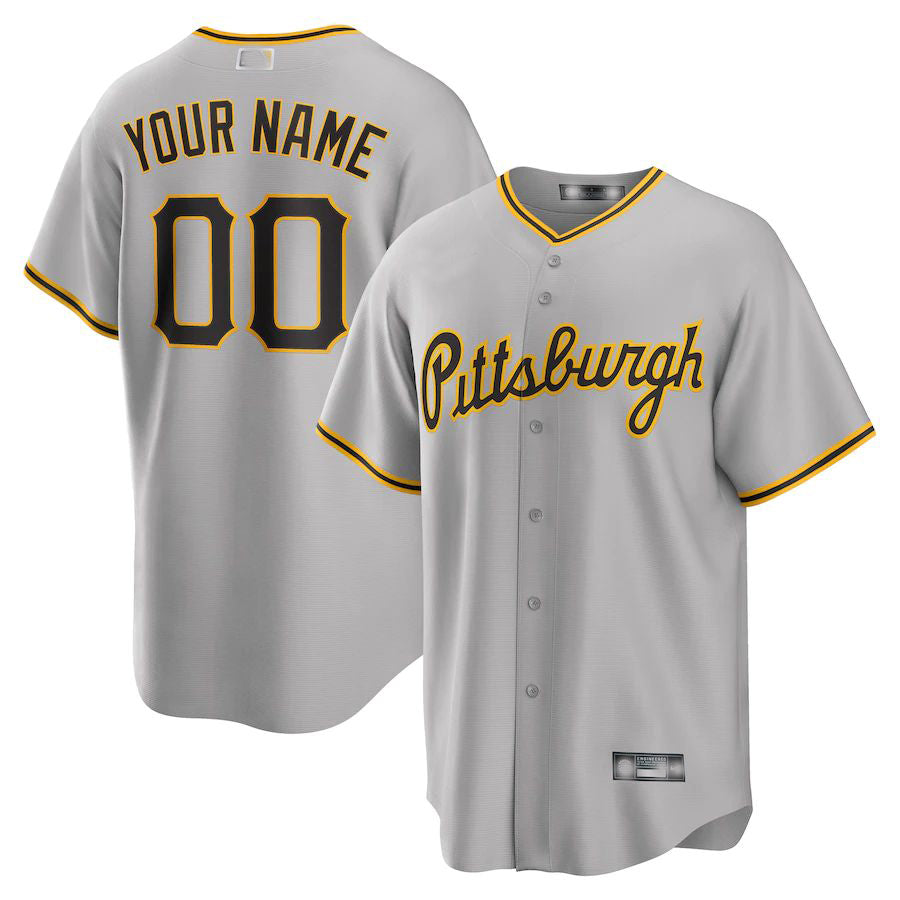Baseball Jerseys Custom Pittsburgh Pirates Gray Road Custom Replica Je ...