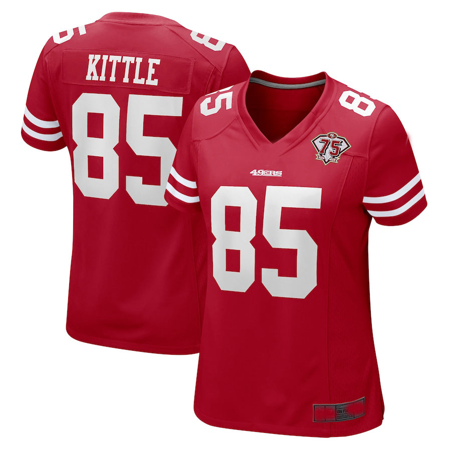 SF.49ers #85 George Kittle Scarlet 75th Anniversary Game Player Jersey ...