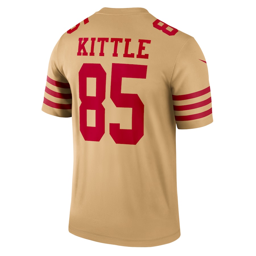 SF.49ers #85 George Kittle Gold Inverted Legend Jersey Stitched Americ ...