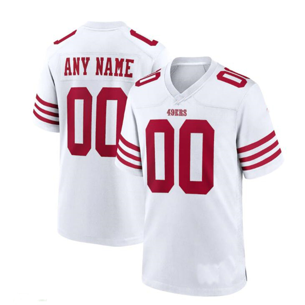 Custom SF.49ers White Game Player Jersey Stitched American Football Je ...