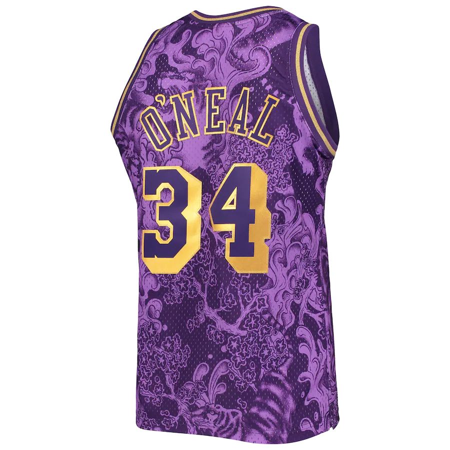 LA.Lakers #34 Shaquille O'Neal Mitchell & Ness Hardwood Classics 1996 ...