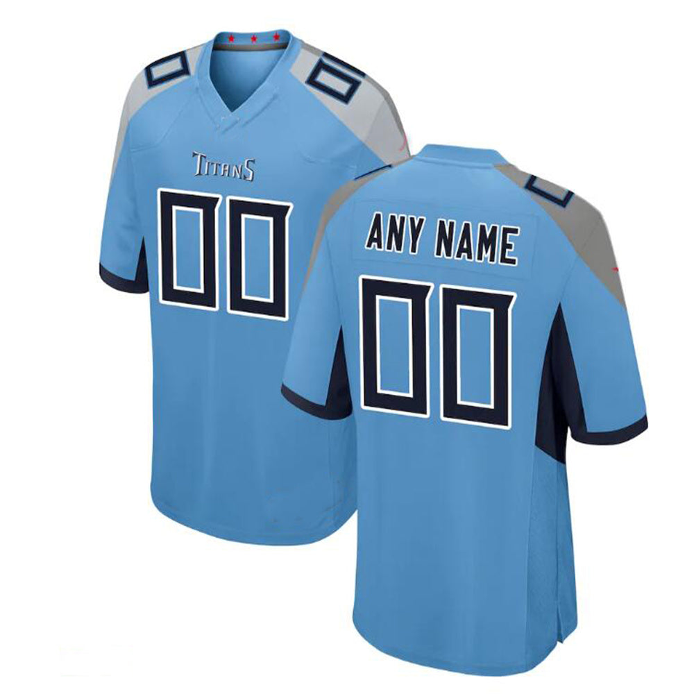 Custom T.Titans Light Blue Alternate Game Jersey American Stitched Foo ...