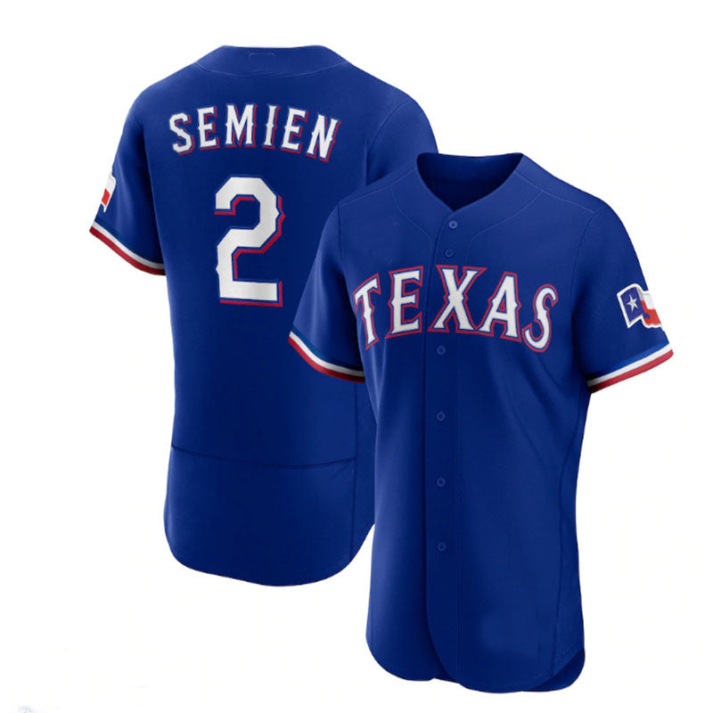 Texas Rangers #2 Marcus Semien Royal Alternate Authentic Player Jersey ...