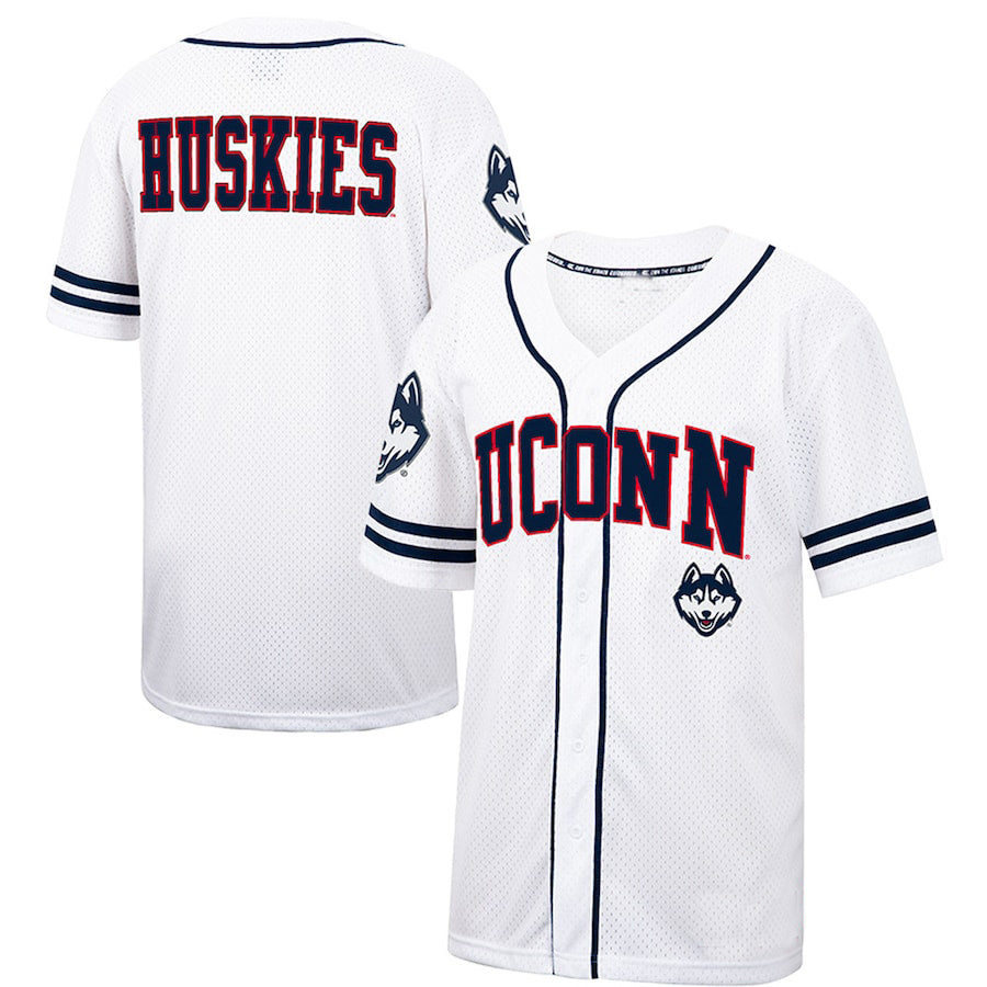 U.Huskies Colosseum Free Spirited Baseball Jersey White Navy Stitched ...