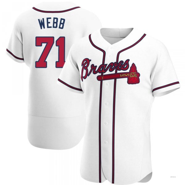 Atlanta Braves #71 Jacob Webb White Home Jersey Stitches Baseball Jers ...