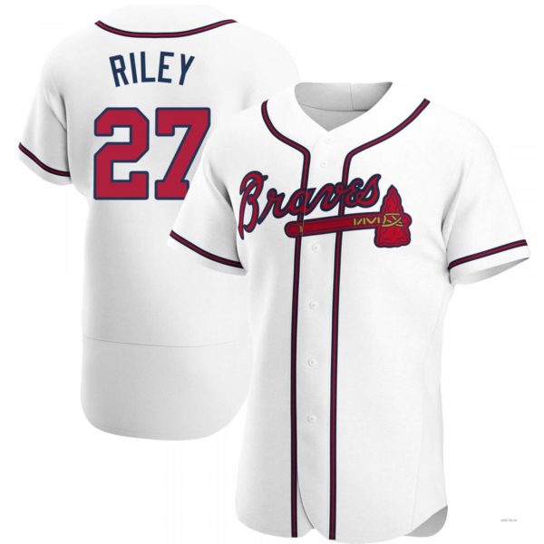 Atlanta Braves #27 Austin Riley White Home Jersey Stitches Baseball Je ...
