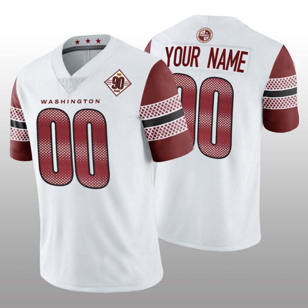 Custom W.Commanders White 90th Anniversary Vapor Limited Jersey Footba ...