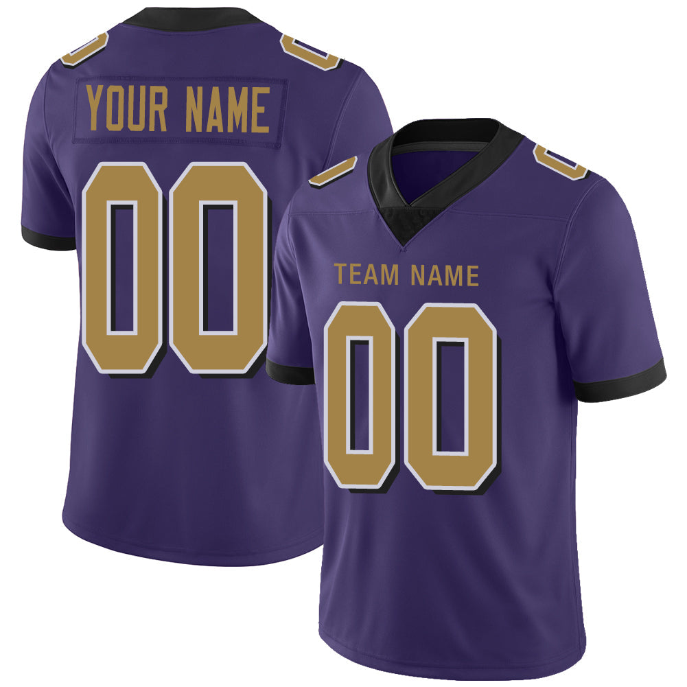 Custom B.Raven Men's American Purple Color Rush Vapor Limited Stitched ...