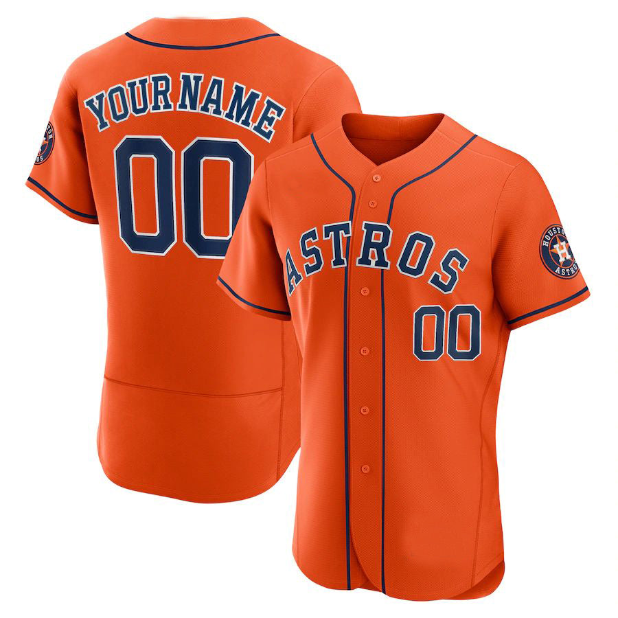 Custom Houston Astros Baseball Orange Jerseys Stitched Letter And Numb ...